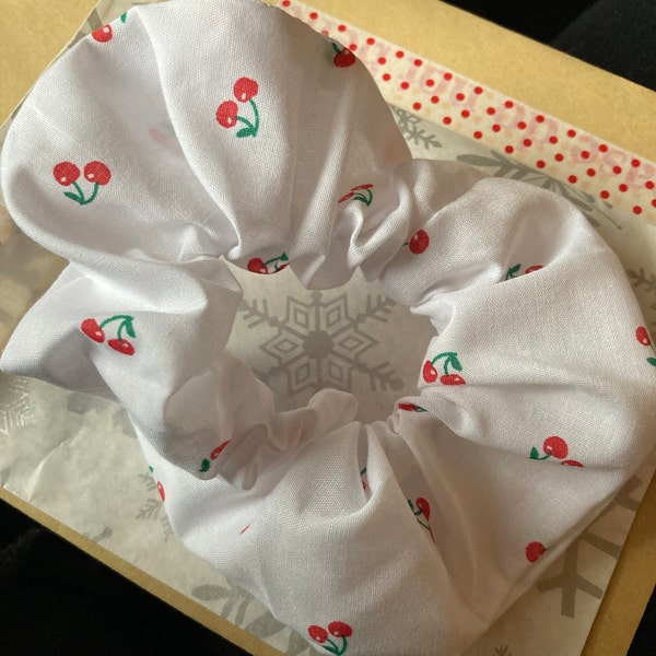 Red and White Mini Cherry Print Scrunchie - Etsy