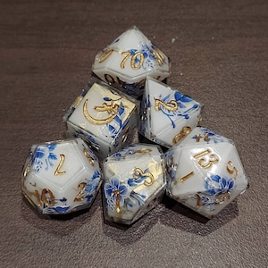 Victorian Rose Dice Set Rose Dice Floral Dice Handmade Resin Dice Set ...