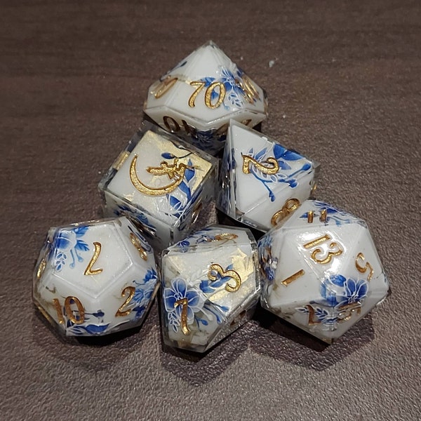 Regal Porcelain Dice | Teacup Dice | Floral Dice | Artisan Resin Dice ...