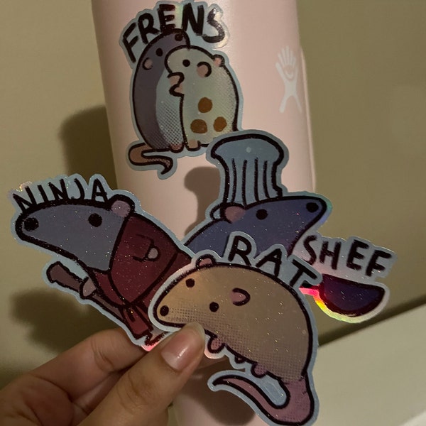 RAT Stickers | Waterproof Holographic Stickers, Rat Sticker, Derpy ...