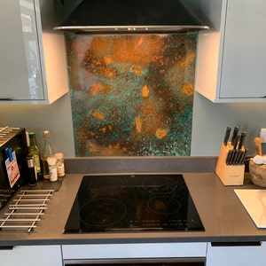 Copper Splashback Weathered Patina Backsplash - Etsy UK