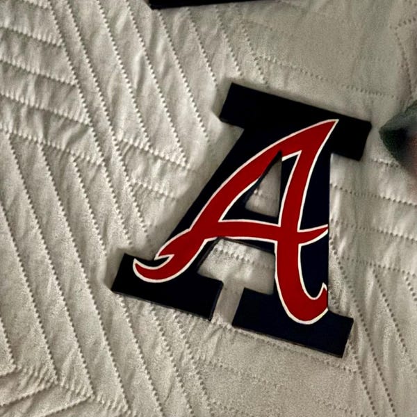 Custom Letters ATLANTA BRAVES MLB Baseball Team Hand-painted ...