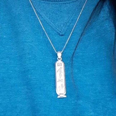 Egyptian Personalized Name Silver Solid One Sided Cartouche in ...