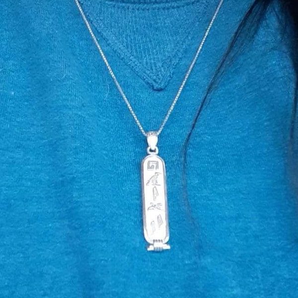 Egyptian Personalized Name Silver Solid One Sided Cartouche in ...