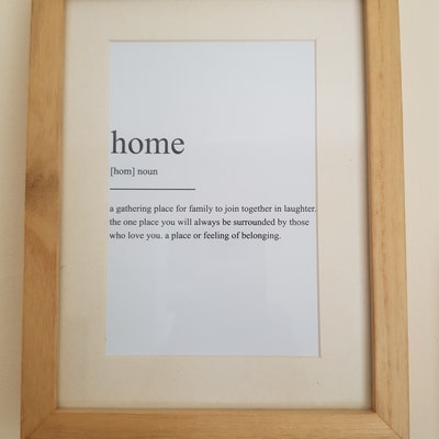 Home Definition Print, Wall Art Print, Quote Print, Definition Print ...