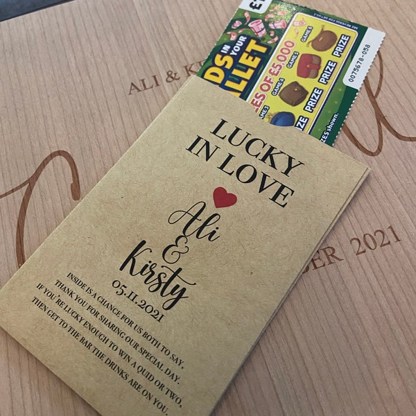 Personalised Scratch Card Wedding Favours | Rustic | Wedding - Etsy UK