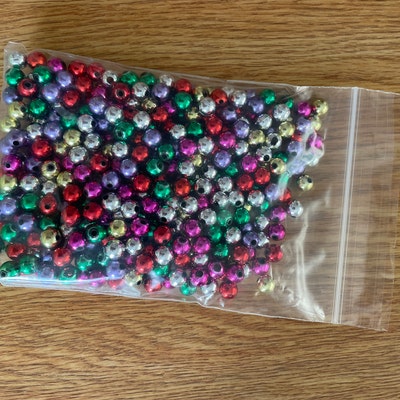 Lot of 350 Metallic Loose Artificial Plastic Pearls 8mm Round Christmas ...