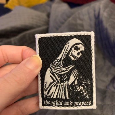 Thoughts and Prayers Iron on Patch. Woven Embroidered Patch. - Etsy