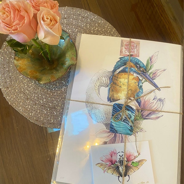 PRINT Limited Edition Ren'art, Foxes and Flowers, Giclée Print, Fine ...