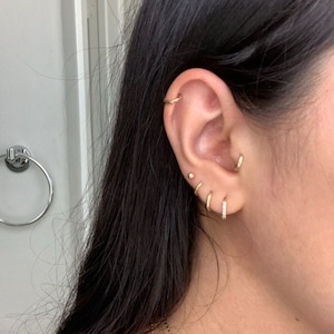 14k Diamond Curve Wave Band Ring Midi, Stacker, Matching Trio in Your ...