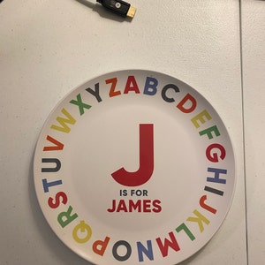Personalized Alphabet Plate Set for Kids Cute ABC Themed Plate for ...