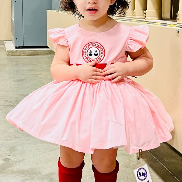 Baseball Dress, Girls, Peach, Red, Uniform, Costume, Pageant Dress, OOC ...