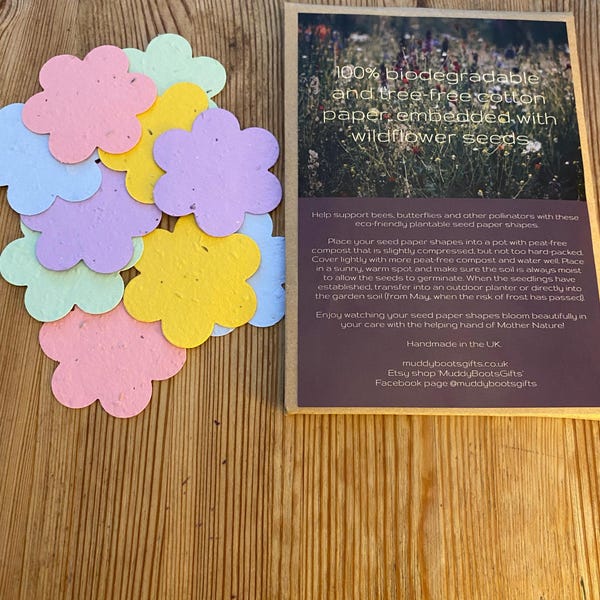 Seed Paper Shapes, Eco Friendly Seed Paper Favours, Plantable Paper ...