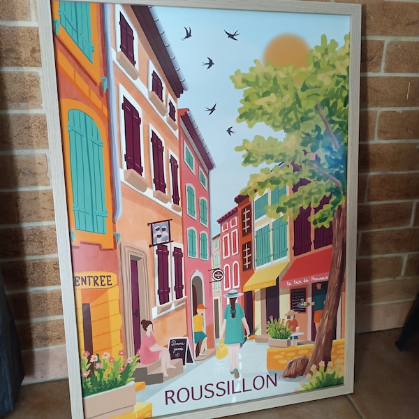 Roussillon - Art Print - Illustration - Vaucluse Luberon - Travel ...
