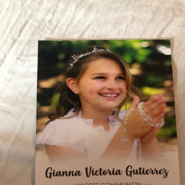 Personalized Holy Communion Prayer Card, First Communion Favor, Thank ...