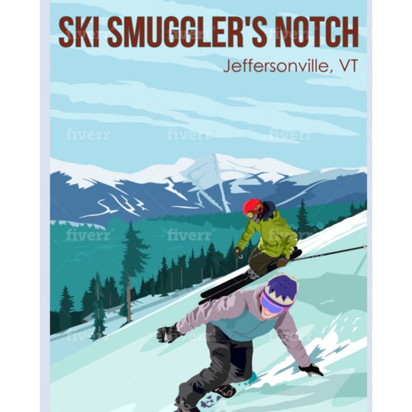 Smugglers Notch Ski Poster - Etsy