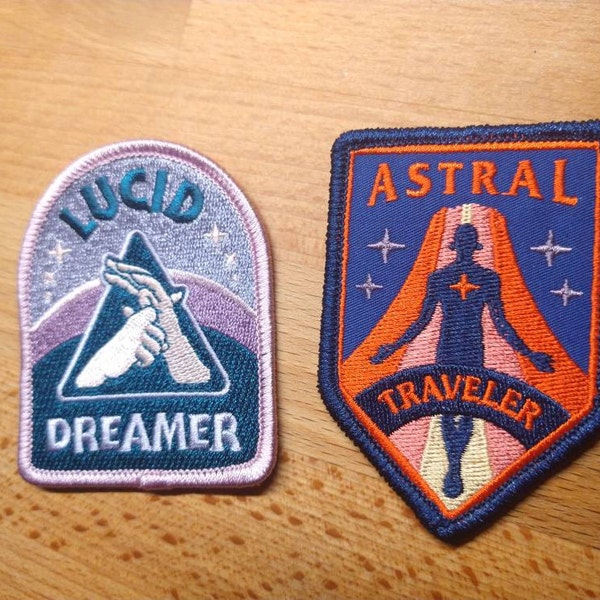 Lucid Dreamer Patch - Metaphysical Fashion Accessory - 3" Iron on Embroidered Patch - Dreamy ...