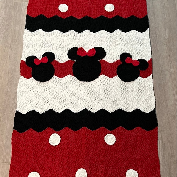 Crochet Minnie Mouse Blanket Pattern: Twin Size (PDF Pattern) - Etsy
