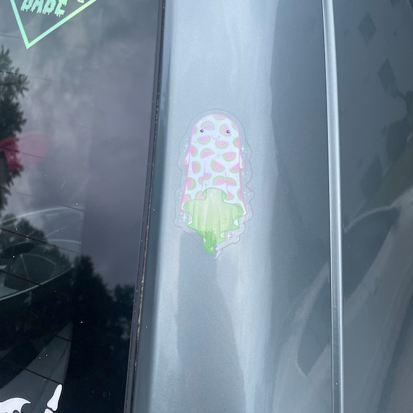 Watermelon Ghost Stickers: Summerween Transparent Art - Etsy