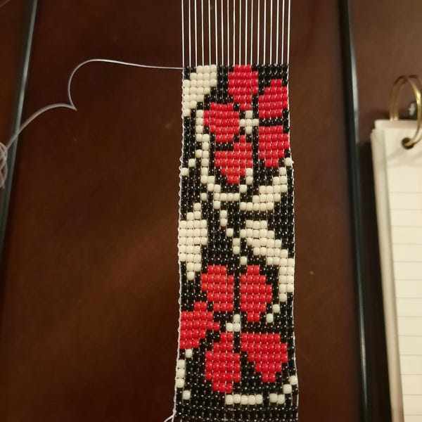 Sakura Peyote Bead Pattern for Bracelet, Odd Count Floral Bracelet, PDF ...