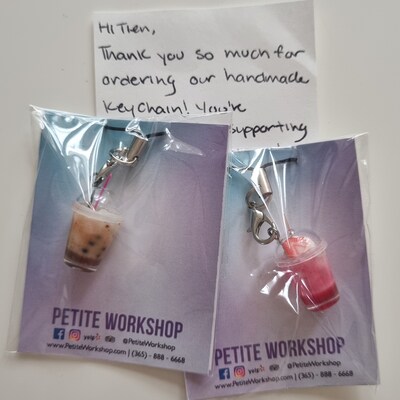 Mini Drink Boba Bubble Tea Keychain - Etsy