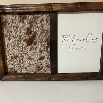 Genuine Cowhide Sign / Western Decor / Cowhide Decor / Wall - Etsy