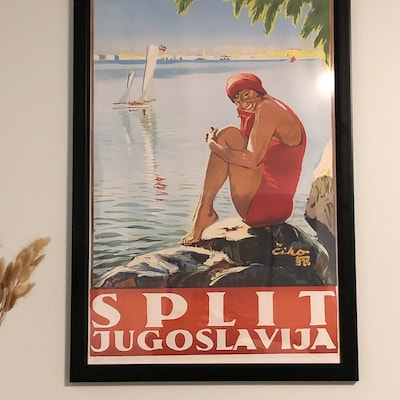 Split Jugoslavija Vintage Travel Poster Poster Paper, Sticker or Canvas ...