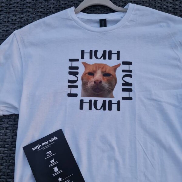 Funny HUH Cat Fade Tshirt Meme, Tiktok and Instagram Chonky Katze T ...