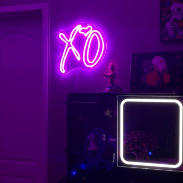 XO Neon Sign With Heart, Custom Wedding Home Party Decor, Personalized ...