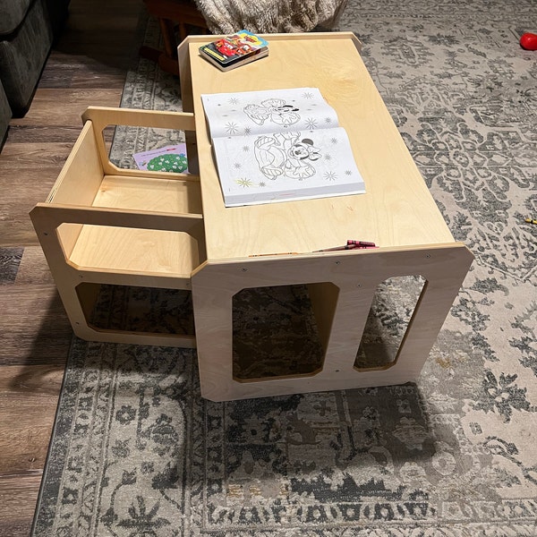 Montessori Wooden Kids Play Table Set, Toddler Table Set OR Preschool ...