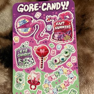 Gore Candy Waterproof Sticker Sheet! - Etsy