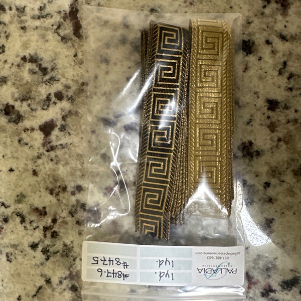 604.2 Metallic Gimp Trim - Ladder Antique-gold 3/8" (9mm), Antique Gold ...