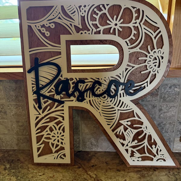 Last Name Letter Monogram, Custom Wedding Decor Sign, Wall Initial With ...