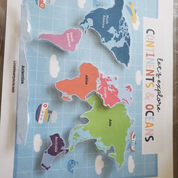 Continents, World Map Printable, Continents of the World, Preschool ...