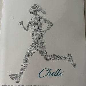 Female Runner Word Art, Christian Athlete Print, Runner Gifts for Women ...