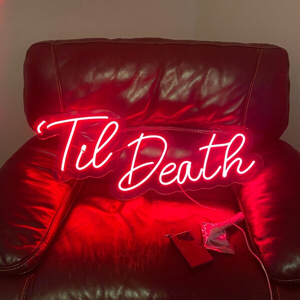 Til Death Sign, Wedding Neon Sign, Til Death Neon Sign, Neon Sign, Neon ...