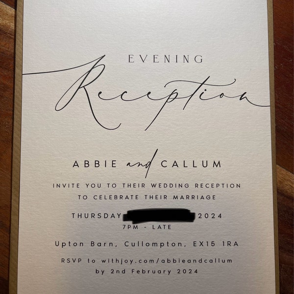 Evening Reception Wedding Invite, Evening Wedding Reception Party ...