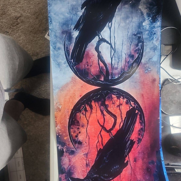 Soul Descent - Dark Wall Art Print - Twin Surreal Crescent Moons With ...