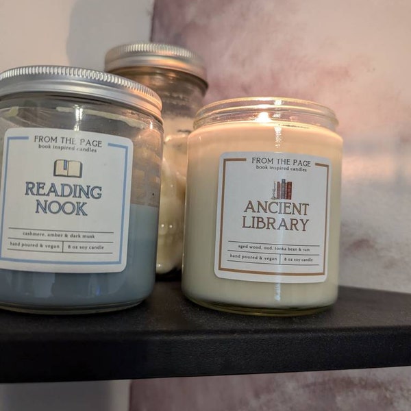 Ancient Library | Book Inspired Candle | Bookworm Gift | Reader Gifts ...