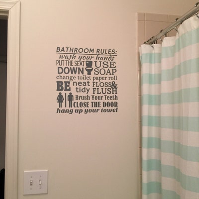 Bathroom Rules Wall Decal Sticker - Etsy
