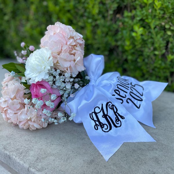 Prom Bouquet Ribbon, Preppy Prom Embroidered Ribbon, Wedding or Prom ...