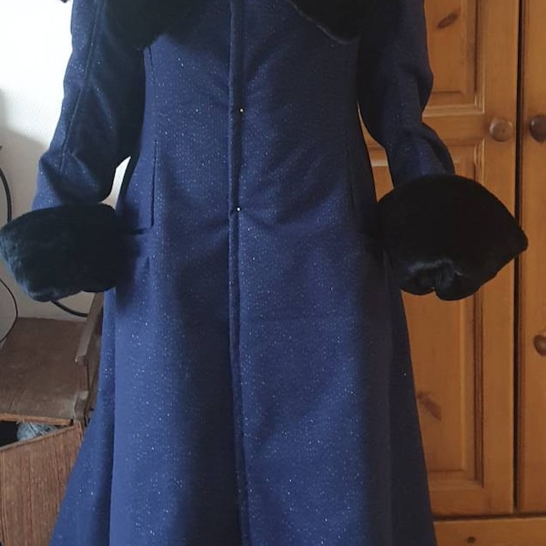 E-pattern- Victorian 1890s Great Coat With Fur- Bust 34"- Wearing ...