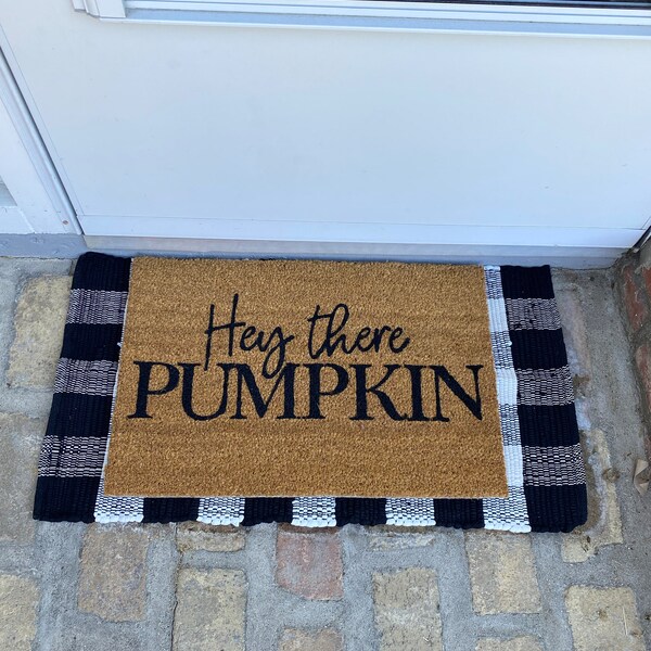 Hey There Pumpkin Doormat, Hello Pumpkin, Hi Pumpkin Door Mat, Funny ...