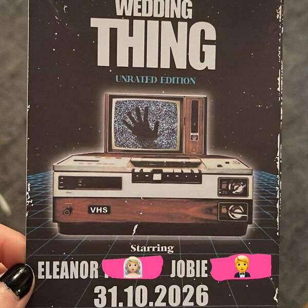 Personalised Retro 80's Movie VHS Tape Inspired Wedding Invite ...