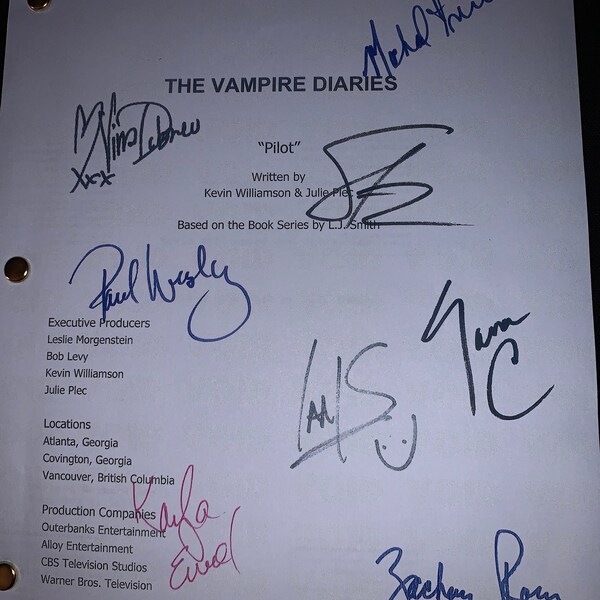 Vampire Diaries TV Script Signed Autographed Paul Wesley, Ian ...