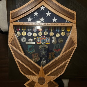 Handcrafted Air Force Shadow Box Oak & Black Walnut - Etsy