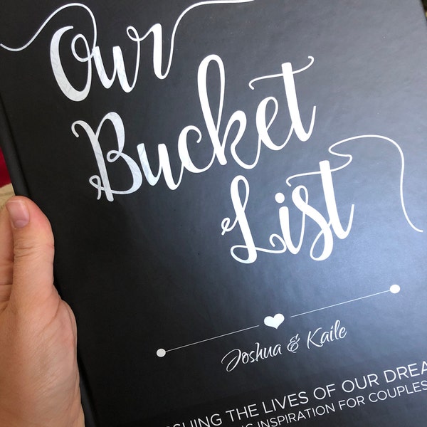 Personalized Bucket List Journal Book for Couples Gift, Custom Name ...