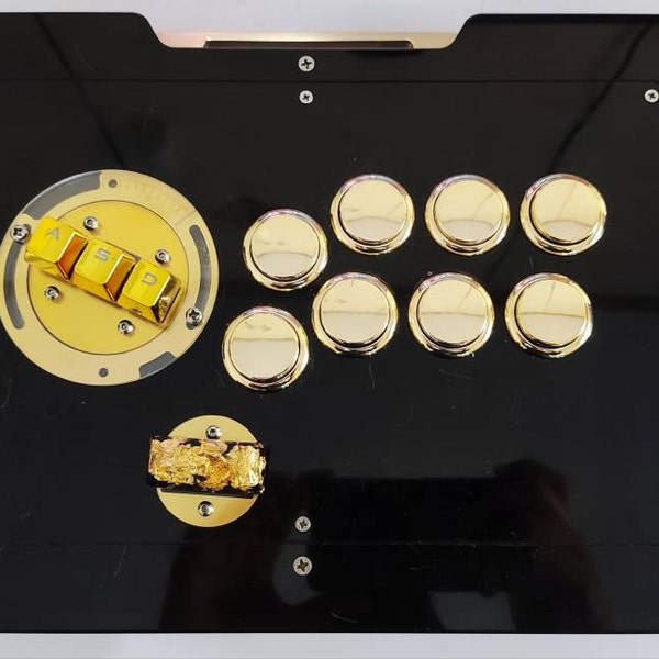 Black & Gold Keycaps - More Sizes - Artisan Glossy Arrow Keys, ESC 1u ...