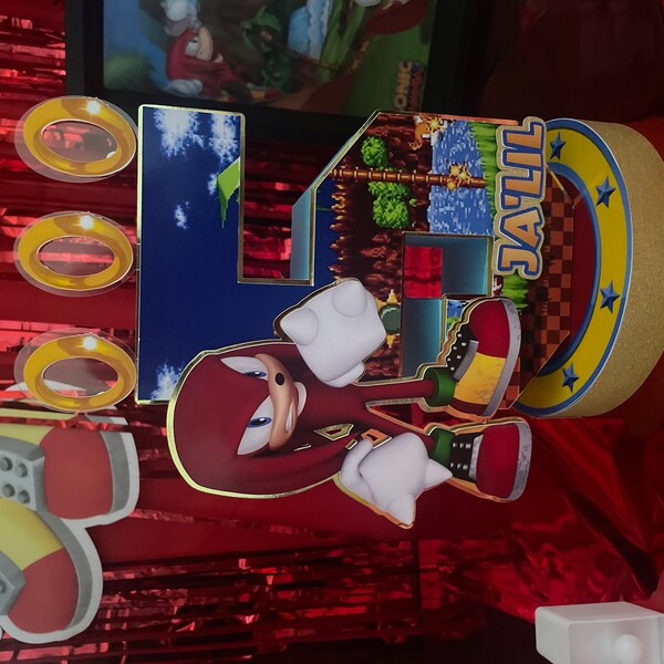 Knuckles Cake Topper, Sonic Cake Topper, Sonic Happy Birthday, Sonic ...
