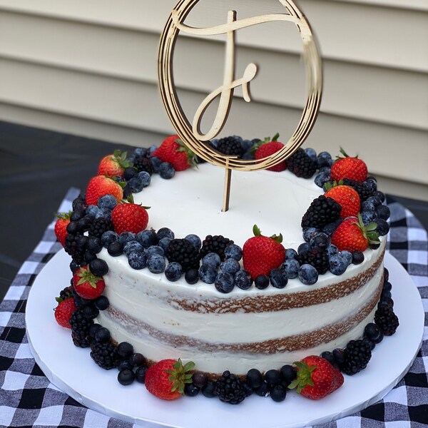 Wooden Cake Topper, Elegant Wedding Cake Topper, Custom Wedding Cake ...